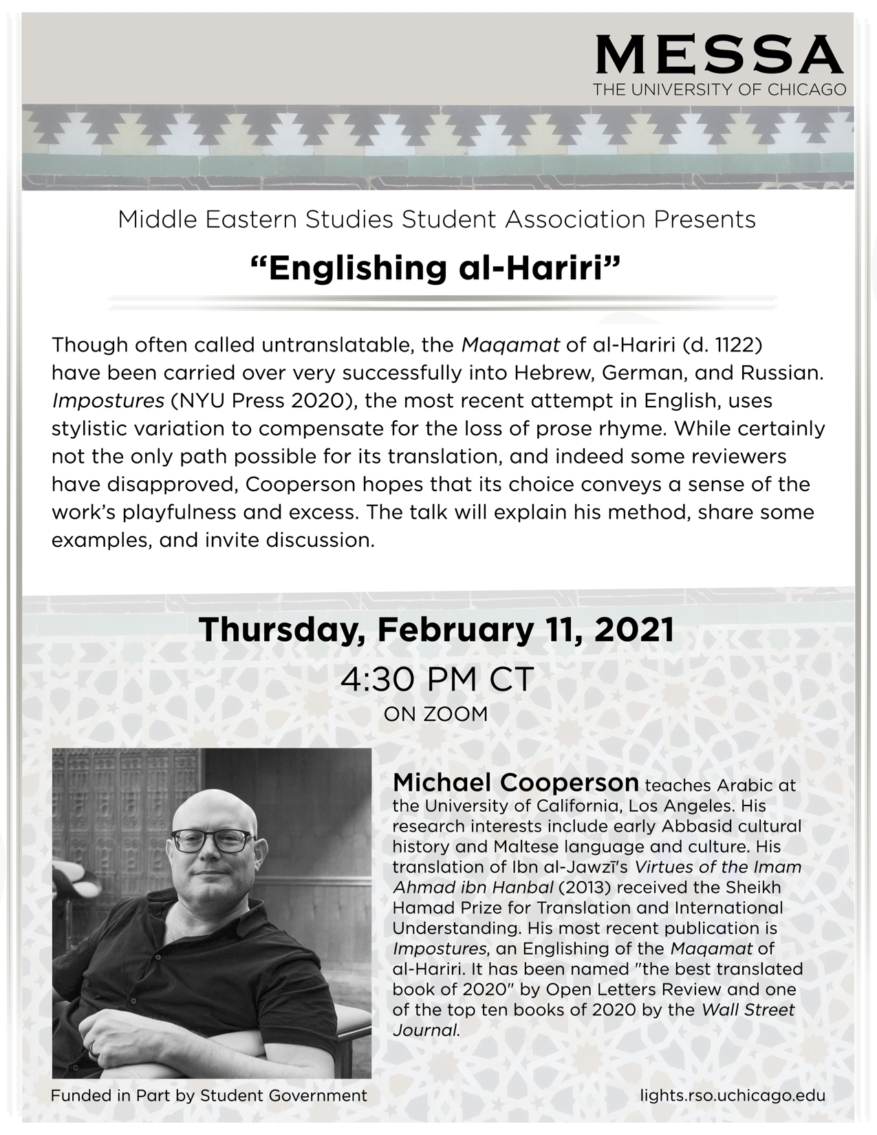 Upcoming Events: ‘Experimental Translation Workshop,’ ‘God99 ...
