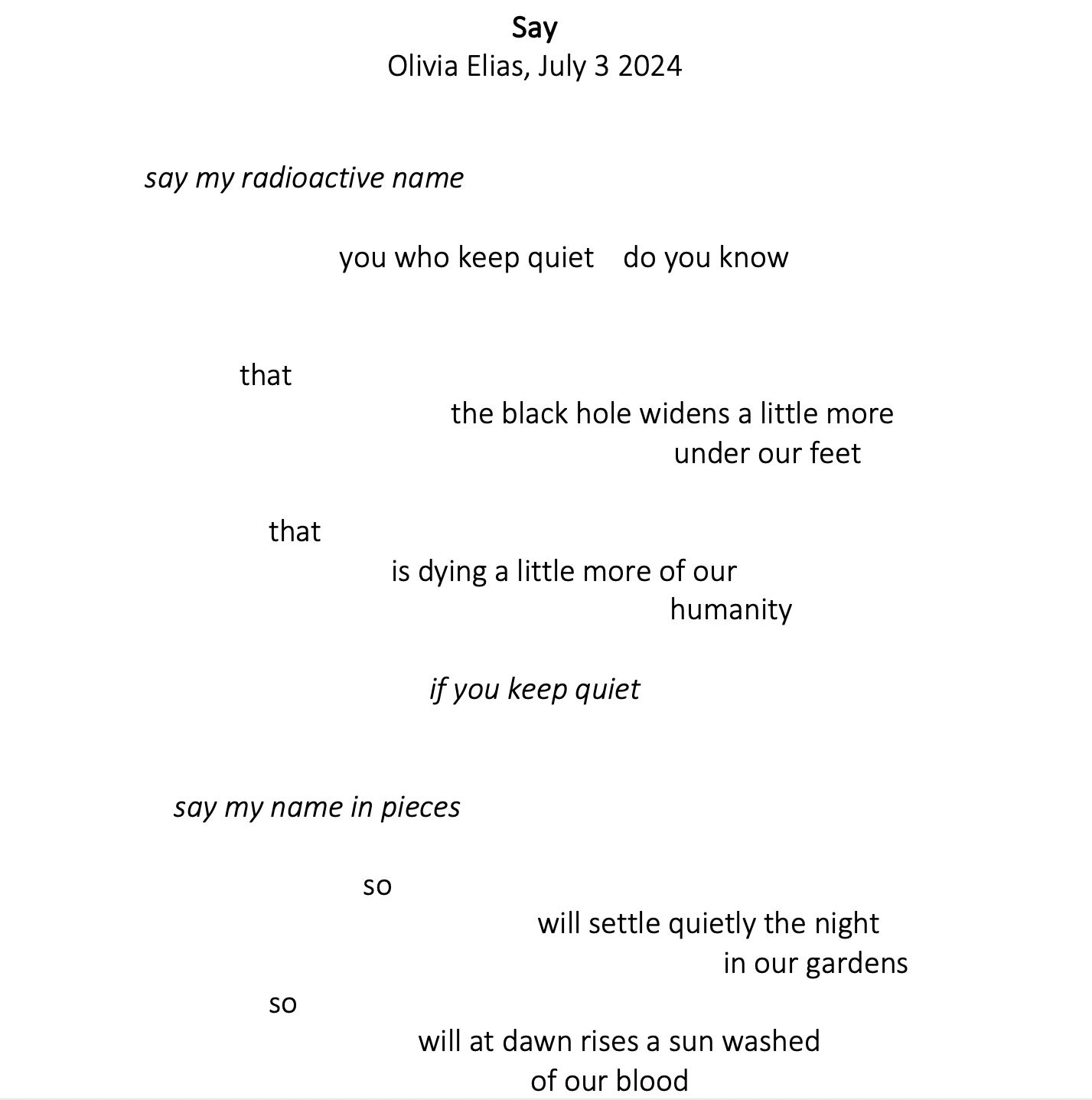 say_olivia_elias – ARABLIT & ARABLIT QUARTERLY